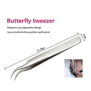 Yimart Professional Eyebrow Tweezer Set False Eyelash Extension Tool Kits Set Eyebrow Tweezers Eyebrow Trimmer Stainless Steel Eye Lashes Tweezers 7Pcs Grafting false eyelashes Makeup Accessories