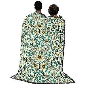 Pure Country Weavers William Morris Daffodil Meadow Blanket - Arts & Crafts - Gift Tapestry Throw Woven from Cotton - Made in The USA (72x54)
