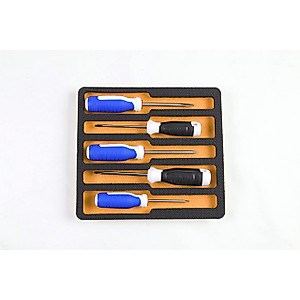 Polar Whale Tool Drawer Organizer Screwdriver Holder Insert Orange Black Durable Foam Tray Holds 5 Drivers Up To 10 Inches Fits Craftsman Husky Kobalt Milwaukee Many Others