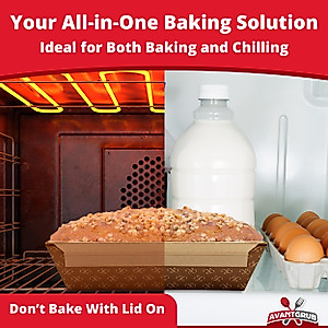 Chef-Grade 7x3in 1Lb Paper Loaf Pans w/Lids 25 Pk. Elegant Disposable Bakeable Kraft Pan Supplies for Baking Bread, Small Meatloaf, Bundt Cake, Sweets for Holiday Gifts Bake Sales or Fundraiser.