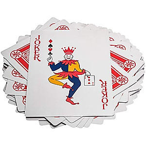 Prextex Jumbo Playing Cards Full Deck Huge Poker Index Giant Playing Cards Fun for All Ages! - Large Playing Cards - Size 8.5 x 11 Inches