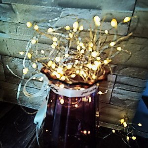 Yirunfa 2 Pack Solar String Lights, Warm White 33FT 100 LEDs Copper Wire Fairy Lights for Christmas, Bedroom, Garden, Party, Outdoor and Indoor Decoration