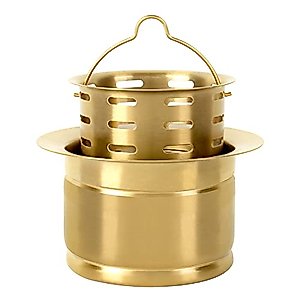 YAQUN Extended Garbage Disposal Flange with Basket Strainer,Deep Garbage Disposal Sink Flange for Kitchen Sink,Fit for 3-1/2 Inch Standard Sink Drain Hole Gold Deep Sink Flange