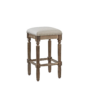 Ball & Cast Counter Height Barstool Upholstered Counter Stool Weathered Oak Finish 2-Pack 26" H