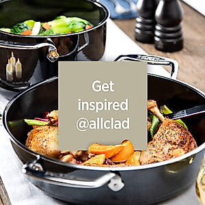 All-Clad FusionTec Ceramic Fry Pan 9.5 Inch Induction Oven Broiler Safe 500F Pots and Pans, Cookware Onyx