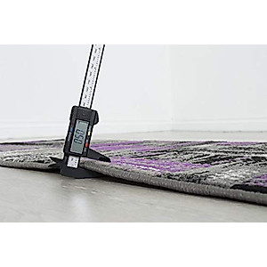Handcraft Rugs-Purple/Gray/Silver/Black/Abstract Contemporary Modern Brush Design Mixed Colors Area Rug