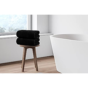 Tens Towels 8 Piece Towels Set, 2 Extra Large Bath Towels, 2 Hand Towels, 4 Washcloths, 100% Cotton, Lighter Weight, Quicker to Dry, Super Absorbent, Perfect Bathroom Towels Set (Black)