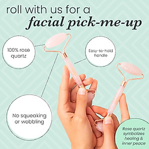 SDARA SKINCARE Rose Quartz Roller - Anti Aging Jade Roller for Wrinkles and Puffy Eyes - Eye & Face Roller for Slimming & Firming Facial Massage