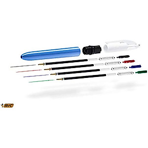 BIC 4-Color Ballpoint Retractable Pen, Assorted Ink, Medium, Pack of 12