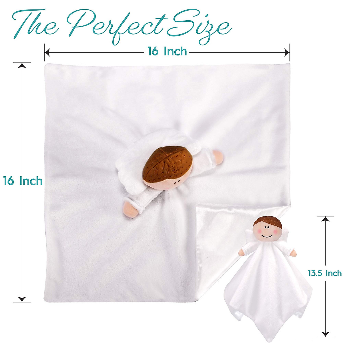 The Angel Gift Angel Lovey Baby Security Blanket, Unisex Newborn Gift, Soft Lovey for Babies - Courage, Boy