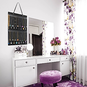 Caffox Hanging Necklaces Holder, Large Jewelry Organizer for Necklaces, Bracelets, and Ankles, Necklaces Display Storage Hanger for Wall, Closet and Door