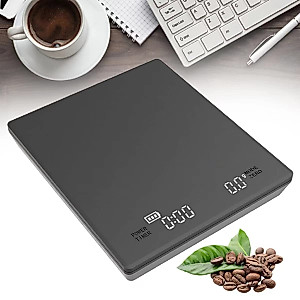 Digital Coffee Scale,Type-C Charging LED Touch Screen with Timer 3kg/0.3g high Precision, Digital Kitchen Scale Coffee Scale Measuring g/oz/ml Units