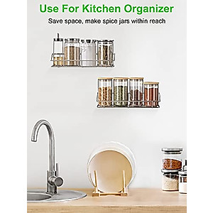 SMARTAKE 2-Pack Shower Caddy, Adhesive Bathroom Shelf Wall Mounted, No Drilling Strong Shower Caddies Kitchen Racks - Stainless Steel Storage Organizers (9.9 Inches), Silver