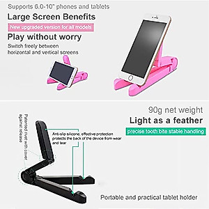 QWTMKTE 2-Pack Cell Phone Stand, Tablet Holder, Live Streaming Stand, Desktop Cell Phone Holder, Foldable, Portable, Compatible with All Mobile Phones, Tablet 6-10''