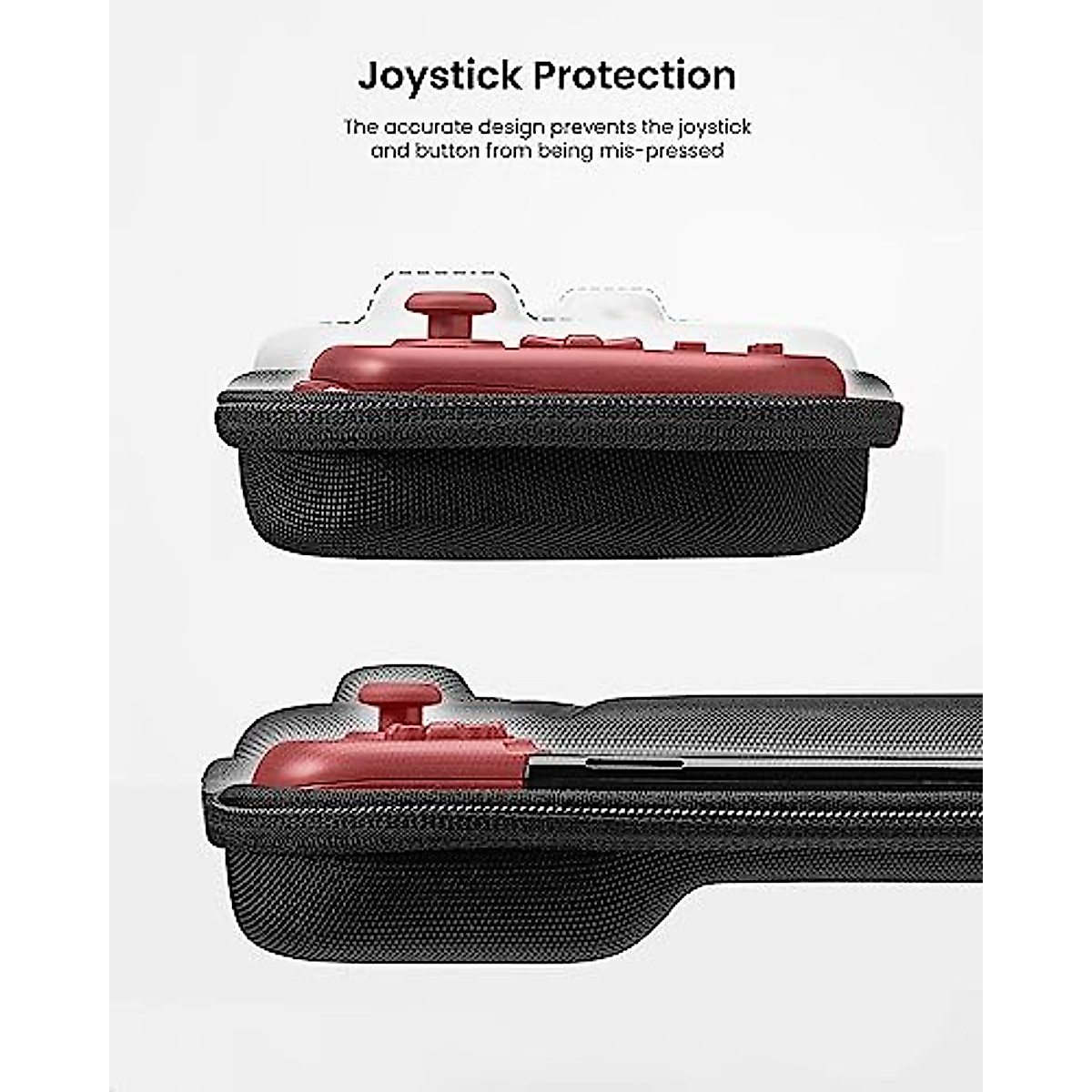 tomtoc Carrying Case for Hori Nintendo Switch Split Pad Compact, Hard Shell Protective Travel Bag with 10 Game Cartridges, Split Pad Fit Controllers case, Shockproof, Lightweight, Portable, Black
