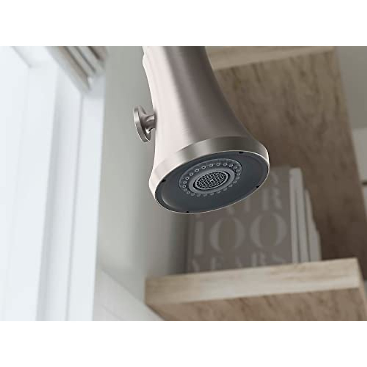 KOHLER R28706-SD-VS Kaori Single Handle Kitchen Faucet with Pull Down Sprayer and Soap Dispenser, Vibrant Stainless