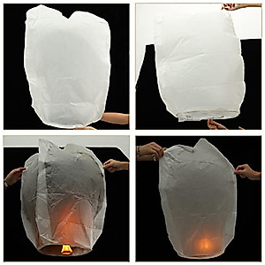 EXCEART 10 Pack Paper Lanterns Floating Wishing Paper Lanterns with Maker Pen for Weddings Party Celebration Event and Festival Chinese Lanterns to Release in Memorial Events