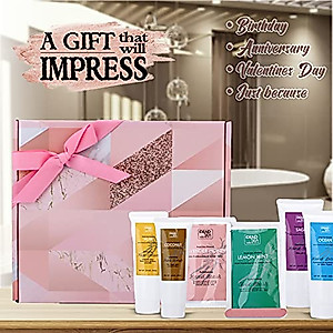 Home Spa Beauty Gift Box for Wife and Girlfriend! Womens Spa Basket - Spa Gift Set with Hand Mask & Foot Peeling Mask for Working Hands Lotion Gift Set. Natural & Organic Spa Treatment Kit for Men & Women.