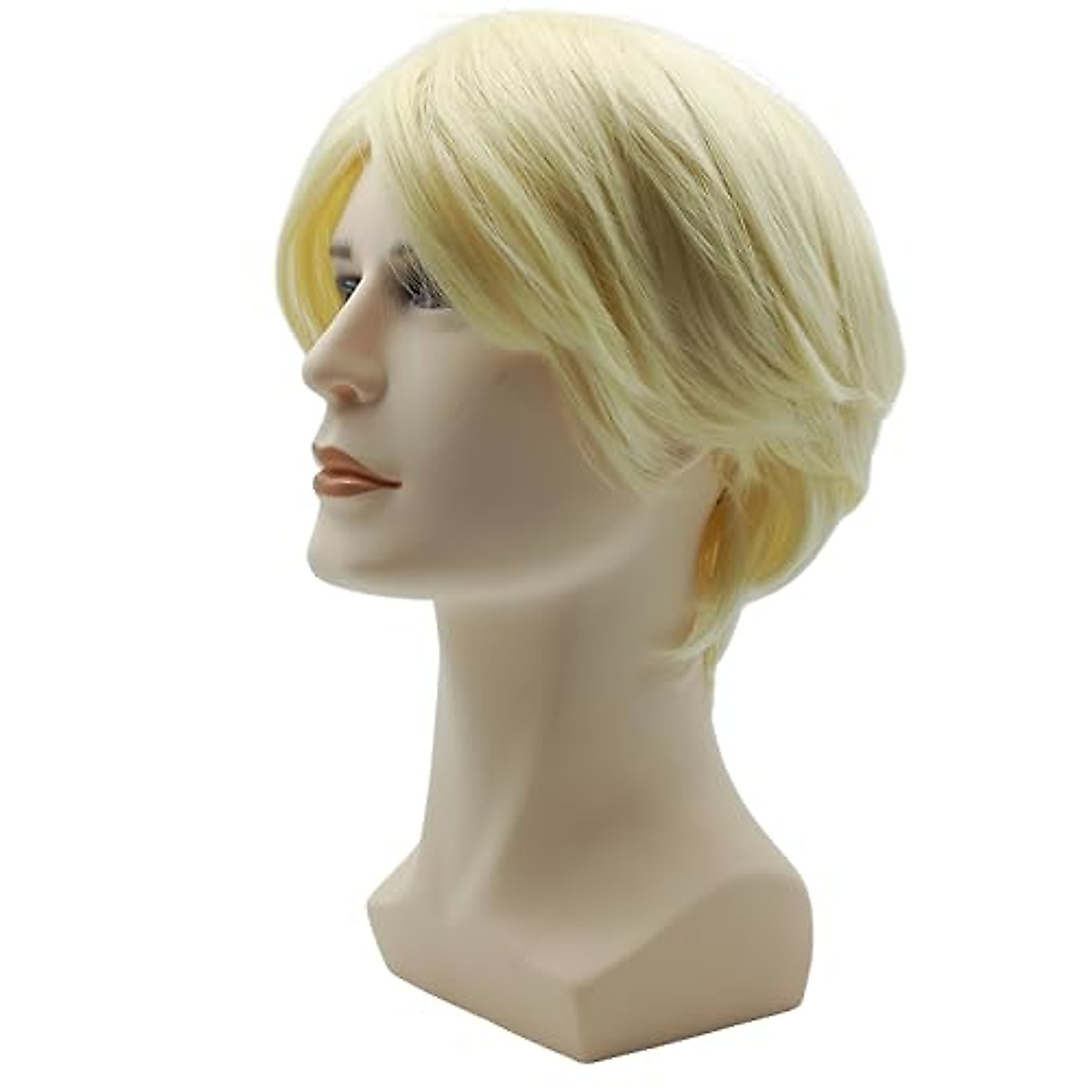 FESTIVAL PARTY Blonde Super Star Short Wig, for Men and Women, Heat Resistant Fiber Synthetic, Costume Halloween Cosplay and Party