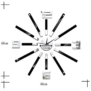 KXA Personality Mute Wall Clock, Creative Home Wall Clock Western Style Simple Mute DIY Mirror Wall Clock Wall Stickers Wall Clock