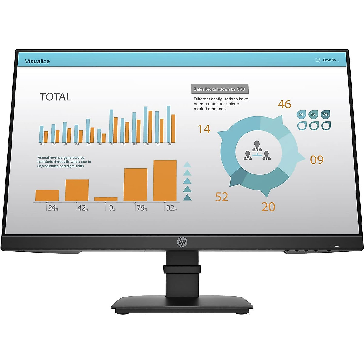 HP P24 G4 23.8" Full HD LCD Monitor - 16:9-24" Class - in-Plane Switching (IPS) Technology - 1920 x 1080-250 Nit Typical - 5 ms GTG (OD) - 60 Hz Refresh Rate - HDMI - VGA - DisplayPort