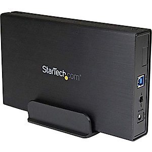 StarTech.com 3.5in Black Aluminum USB 3.0 External SATA III SSD / HDD Enclosure with UASP for SATA 6Gbps - 3.5" SATA Hard Drive Enclosure (S3510BMU33)