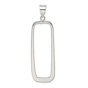 Sterling Silver Rectangle Pendant QQP733