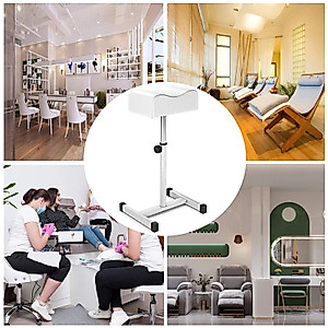 Qiwey Adjustable Pedicure Nail Footrest Stool,Manicure Foot Rest Chair with Soft Cushion Design,Pedicure Foot Rest for Nail Tech Nail Equipment Salon Spa (White)