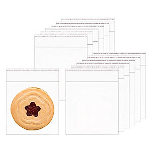 Self Sealing Cellophane Bags 3x3" 200pcs Clear Cello Bags Square Resealable Treat Bags for Cookie Bakery Candy Soap Cards Snacks Food Gift Favor 12 Sizes to Choose from