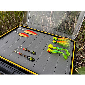 JIGBOX Deep Fishing Jig Organizer Large, Double Sided, Waterproof, Holds Your Larger Jigs, Various Styles of Jig Heads and More, Buck Tails, Weed Jigs, Jigs with Swim Baits, Micro Jigs