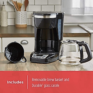 Nozaya 12-Cup Countertop Coffee Maker - Programmable Coffee Machines, Easy to Use & Clean(Black)