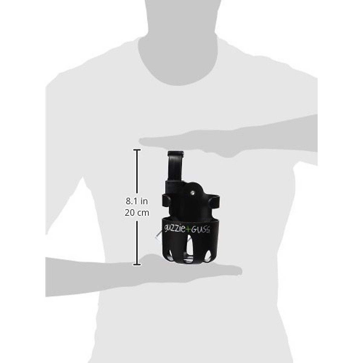 guzzie+Guss Universal Cup Holder for Strollers, Wheelchairs, Mobility Walkers, Bikes, Camping Chairs - Easy Installation - Anti-Slip Sleeve - Fits Wide Variety of Drink Containers - Pink