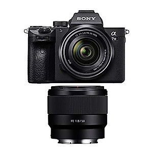 Sony a7 III Full-Frame Mirrorless Camera with 28-70mm Lens Bundle with Lens, Microphone, Memory Card, Case, Cable, Accessory Kit, Battery (2-Pack) and Dual Charger, and Art Suite v.3.0 (9 Items)