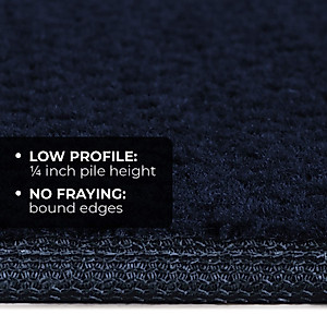 House, Home and More Skid-Resistant Carpet Indoor Area Rug Floor Mat - Navy Blue - 3 Feet X 3 Feet