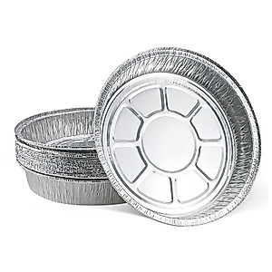 RTUDOPUYT 9 Inch Disposable Pie Pans, 15pc Aluminum Foil Pie Tins, Aluminum Foil Pans for Tart Baking, Storing, Serving & Reheating - Standard Size