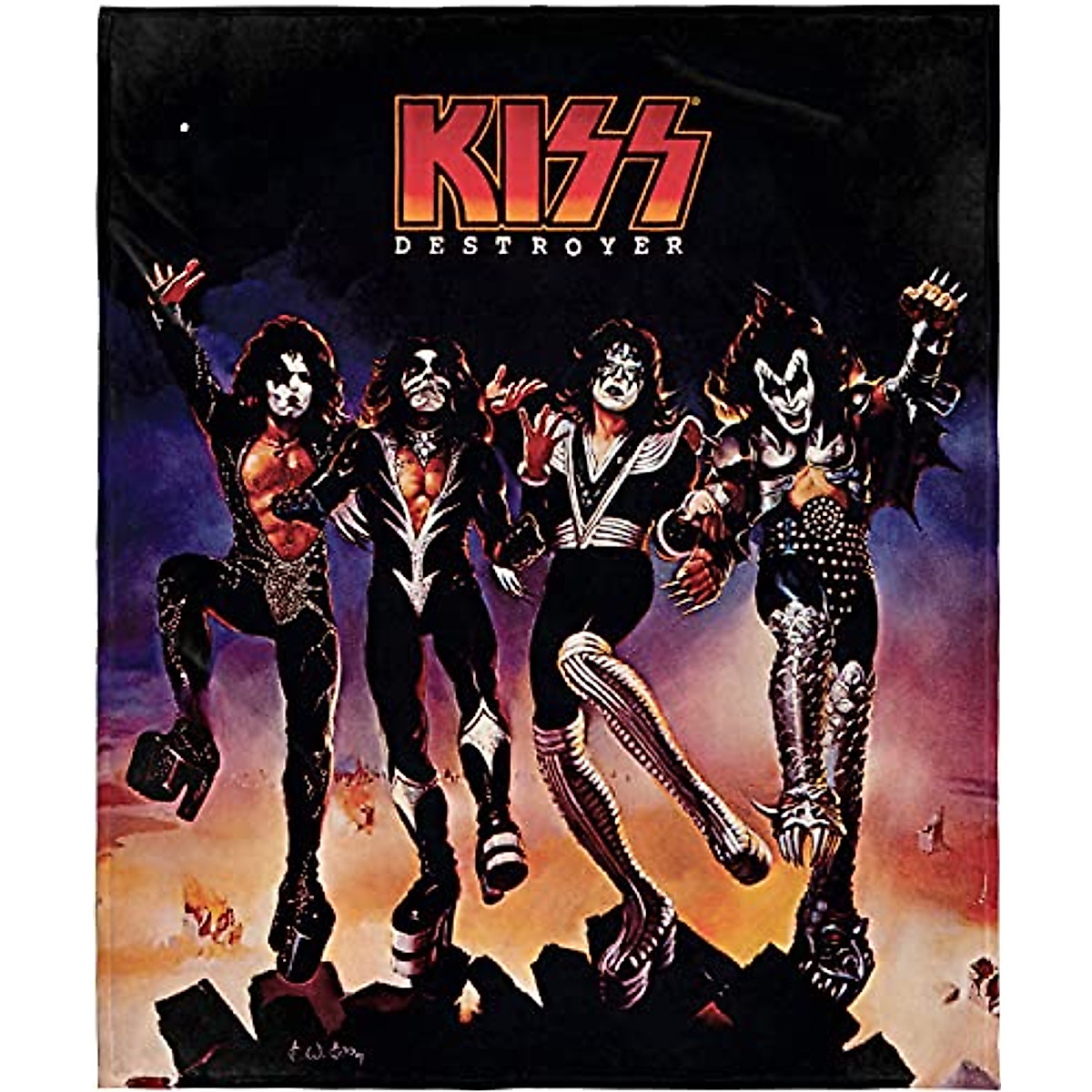 INTIMO KISS Blanket Destroyer Album Cover Music Band Super Soft Fleece Throw Blanket 48" x 60" (122cm x152cm)