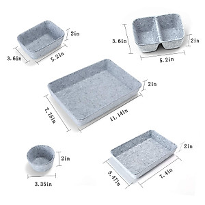 Vdealen Desk Drawer Organizer, 10 Pack Felt Drawer Organizer Trays Home & Office Felt Drawers Dividers Storage for Office Supplies Makeup Jewelry Ect