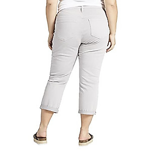 JAG Jeans Women's Plus Size Cecilia Mid Rise Capri, Grey, 24