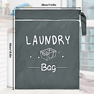 2 Pcs Large Travel Laundry Bag Waterproof Wet Dry Bag Washable Dirty Clothes Drawstring Bag Bathing Suit Workout Bag for Gym Clothes Laundry Wet Clothes Swimming Yoga, Green Grey