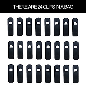 Velvet Hanger Clips for Velvet Hangers - 24 PCS Beige Non-Slip Velvet Clip for Pants Suit Skirt Hanger, Strong Velvet Clips Fit for Ivory Velvet Hangers (Black)