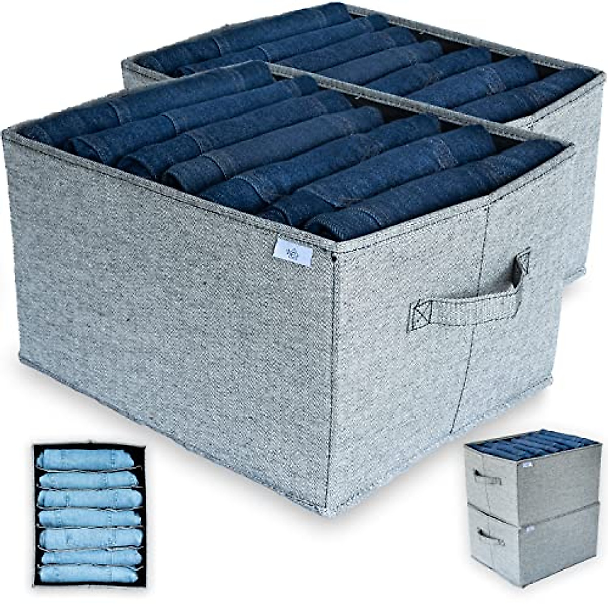 Eden Home Jeans Organizer for Closet Pants Storage - Jeans Storage - Clothes Organizer for Folded Clothes - Wardrobe Organizers and Storage