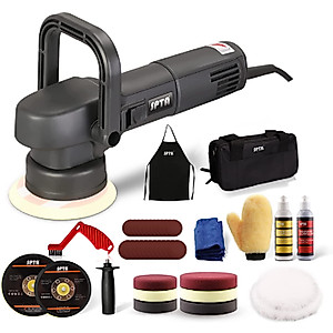 SPTA Buffer Polisher, 780W 5Inch & 6Inch Dual Action Random Orbital Car Polisher, 41Pc Car Detailing Kit with Polishing Pads, Sanding Papers, Wool Pads, Tool Bag for Car Polishing and Waxing -DA501-US