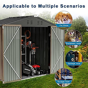 TAVATA Sheds & Outdoor Storage with Floor, 6x4 FT Outdoor Storage Shed, Outdoor Shed Garden Shed Tool Shed with Lockable Door for Garden Backyard Patio Lawn…