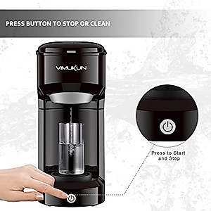 Vimukun Single Serve Coffee Maker Coffee Brewer Compatible with K-Cup Single Cup Capsule with 6 to 14oz Reservoir, Small Size (Black)