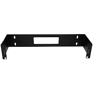 StarTech.com 2U Hinged Wall Mount Patch Panel Bracket - 6 inch Deep - 19" Patch Panel Swing Rack for Shallow Network Equipment- 22lbs (WALLMOUNTH2), Black