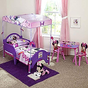 Delta Children Kids Table and Chair Set (2 Chairs Included) - Ideal for Arts & Crafts, Snack Time, Homeschooling, Homework & More, Disney Minnie Mouse