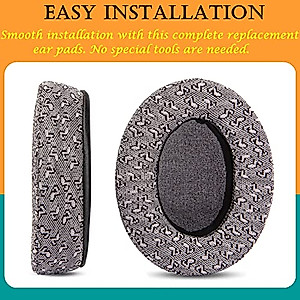 TaiZiChangQin BPHS-1 Upgrade Ear Pads Memory Foam Ear Cushions Replacement Compatible with Audio Technica BPHS1 BPHS-1 BPHS1-XF4 Headset (Fabric Earpads Gray)
