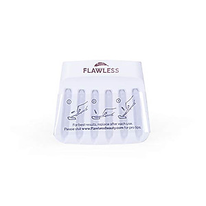 Finishing Touch Flawless Dermaplane Glo Lighted Facial Exfoliator - Non-Vibrating and Includes 6 Replacement Heads, White/Rose Gold