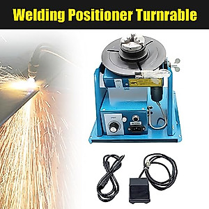 110V 50Hz Rotary Welding Positioner Turntable Table, 10Kg Horizontal Loading Capacity Welder Positioning Turntable, 0-90° Table Turning Angle Welding Positioner Turntable Machine