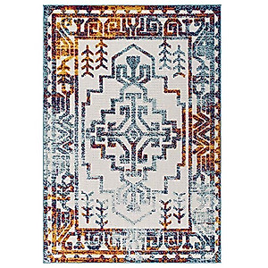 Modway Reflect Distressed Geometric Southwestern Aztec 8x10 Indoor and Outdoor Area Rug, 8 ft x 10 ft, Nyssa/Multicolored